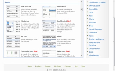 Grid(グリッド)：Ext JSインデックス