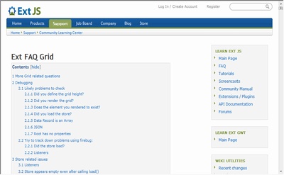 Grid(グリッド)：Ext JSインデックス